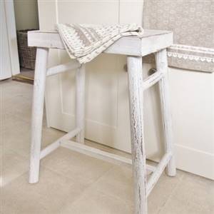 White wash wooden stool | Bliss and Bloom