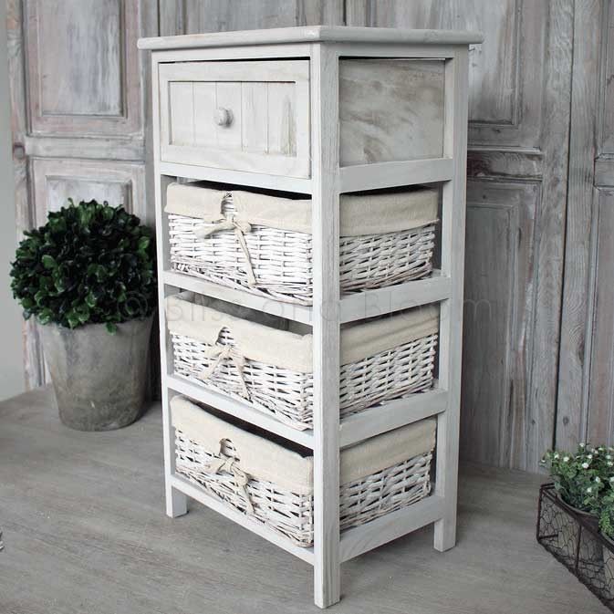 3 basket bedside table unit | Bliss and Bloom