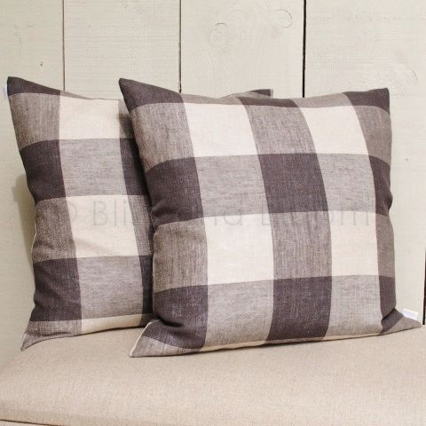 Brown check cushion x 1 | Bliss and Bloom