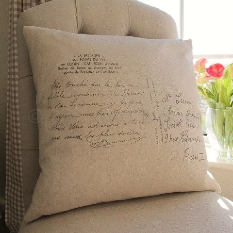 French script cushion | Bliss and Bloom