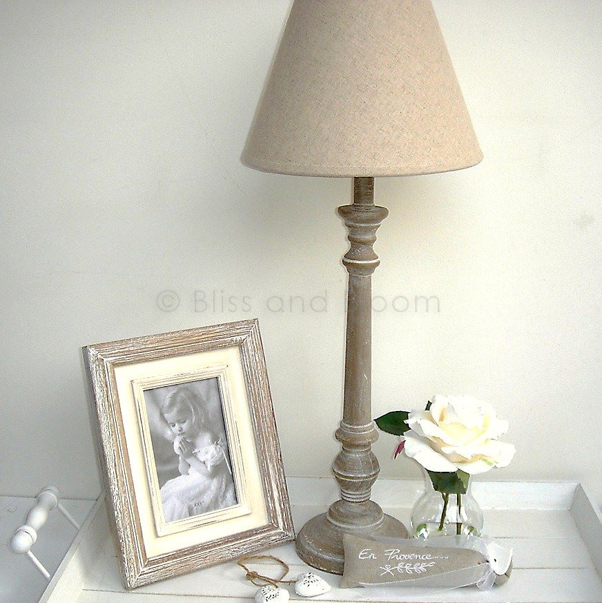Natural lamp & linen shade 61cm | Bliss and Bloom