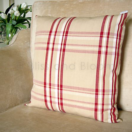 Red check cushion DISCONTINUED | Bliss and Bloom