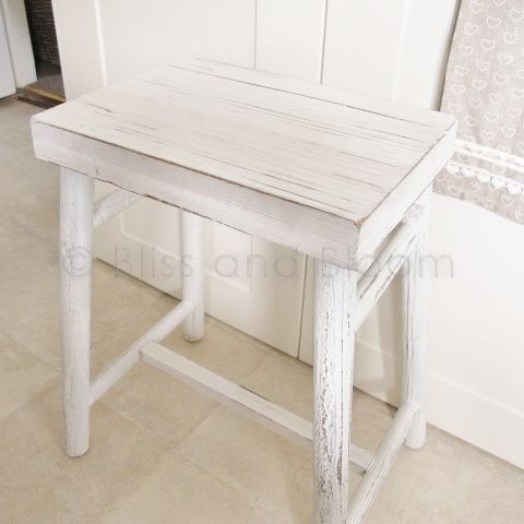 White wash wooden stool | Bliss and Bloom Ltd