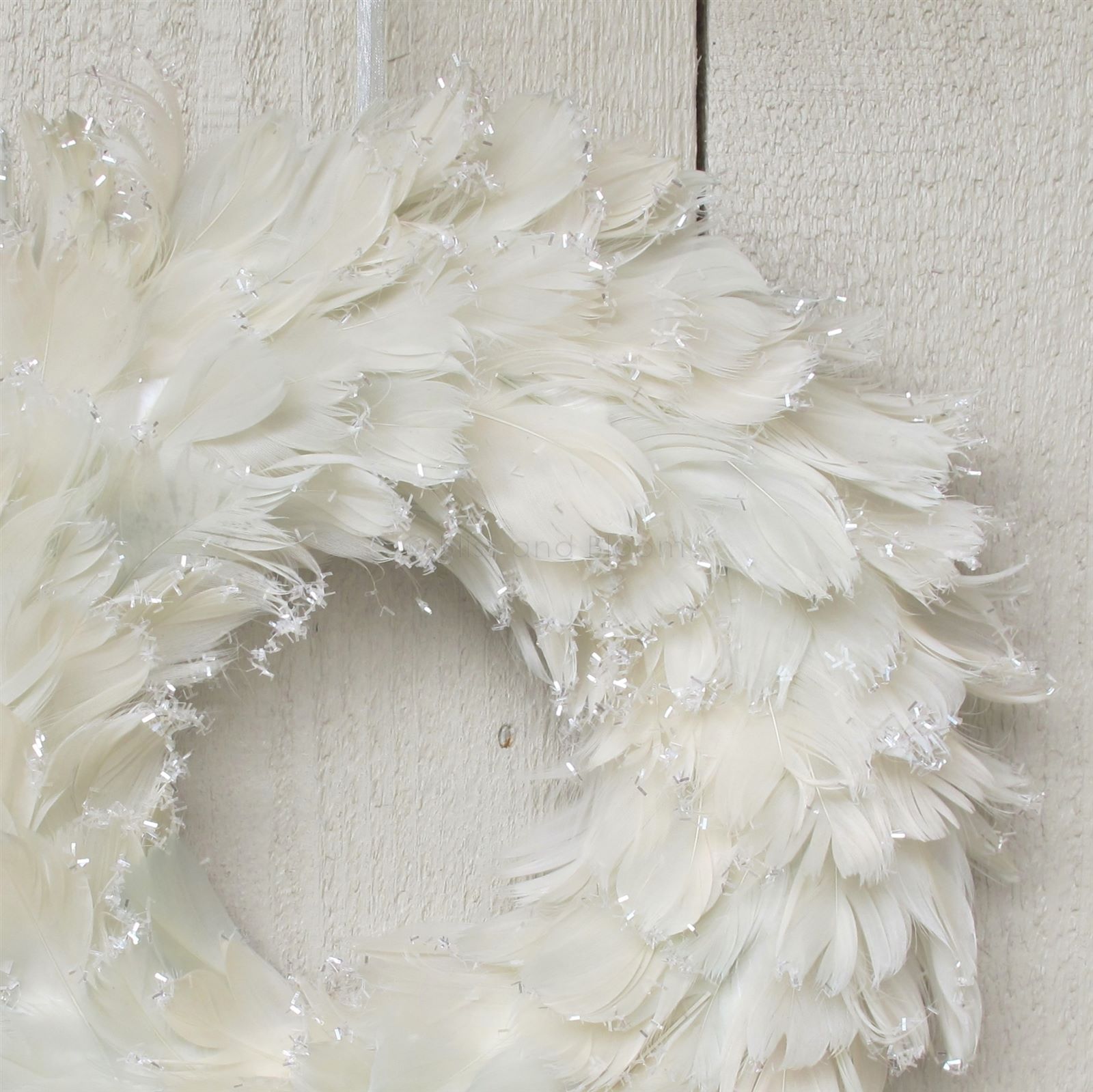Cream glitter feather wreath | Bliss and Bloom