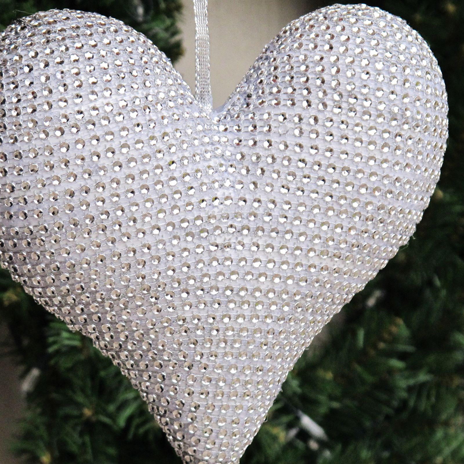 Large silver bling hanging heart | Bliss and Bloom