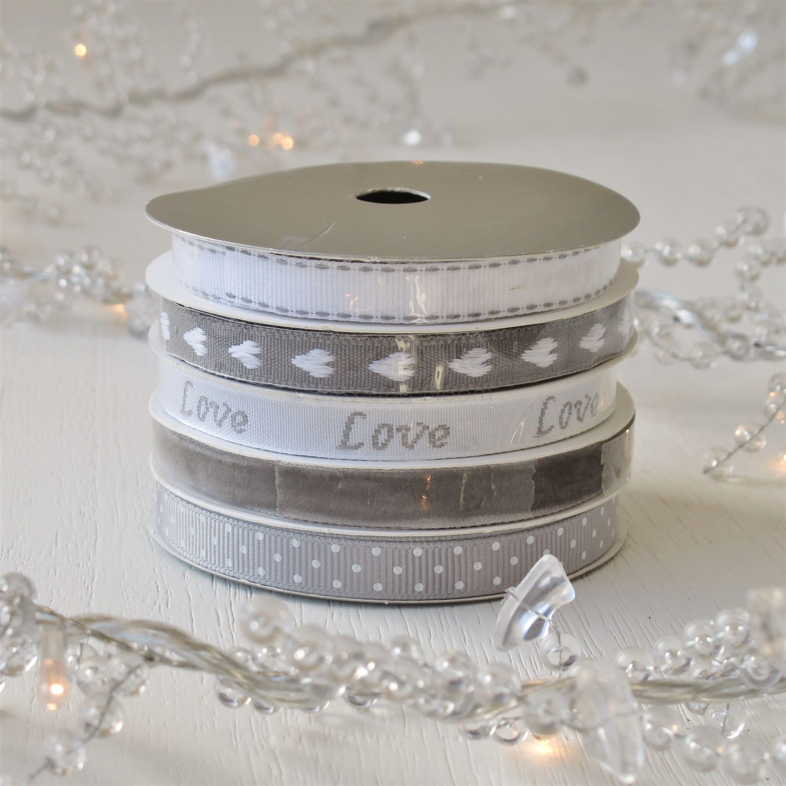 Set of 5 grey ribbons | Bliss and Bloom