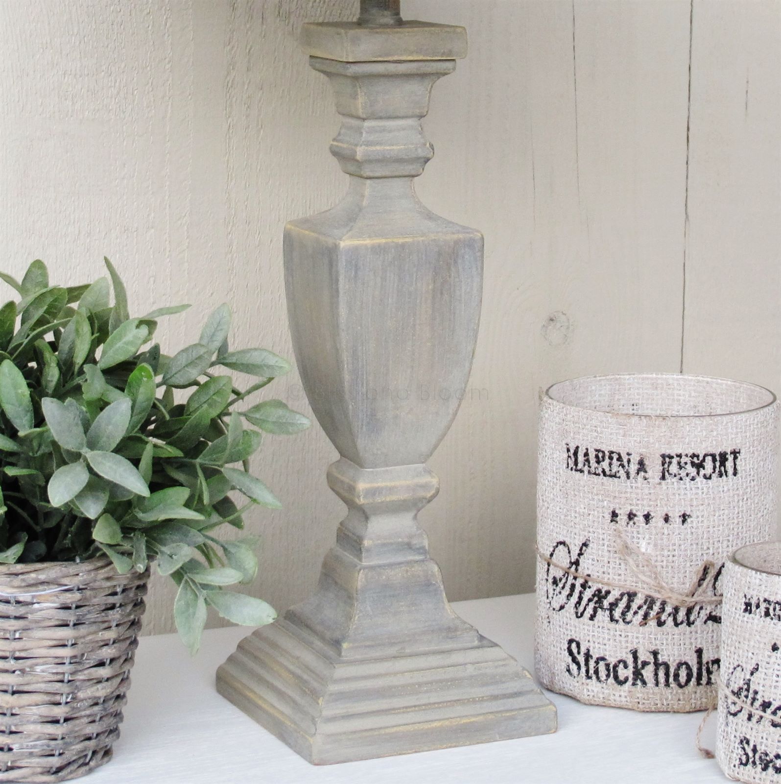 Grey table lamp and lamp shade | Bliss and Bloom