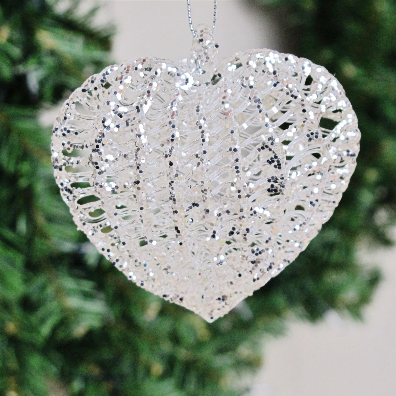 Small silver glitter heart | Bliss and Bloom Ltd