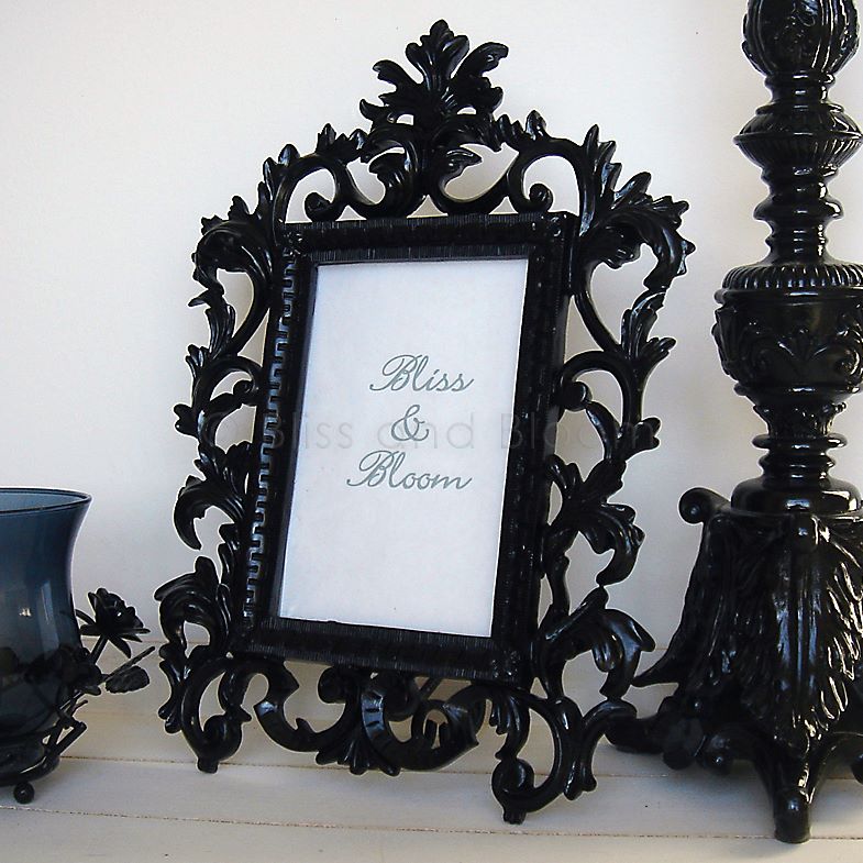 Black rococo photo frame | Bliss and Bloom