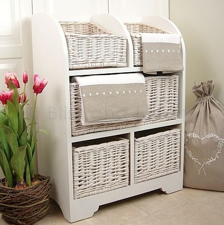 White 5 basket storage unit | Bliss and Bloom