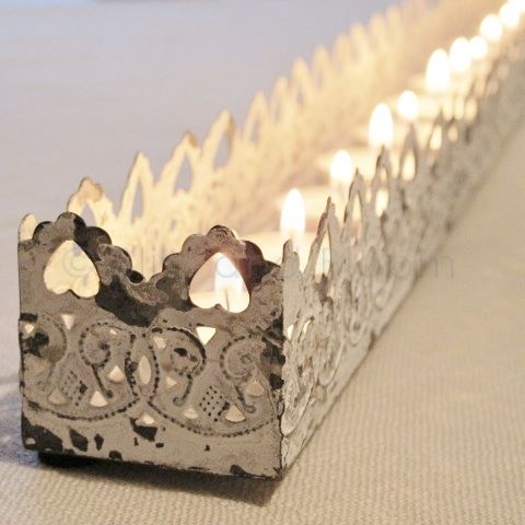 Filigree tea light tray extra long | Bliss and Bloom