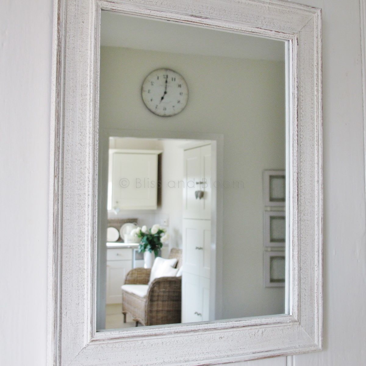 Antique-white wall mirror | Bliss and Bloom