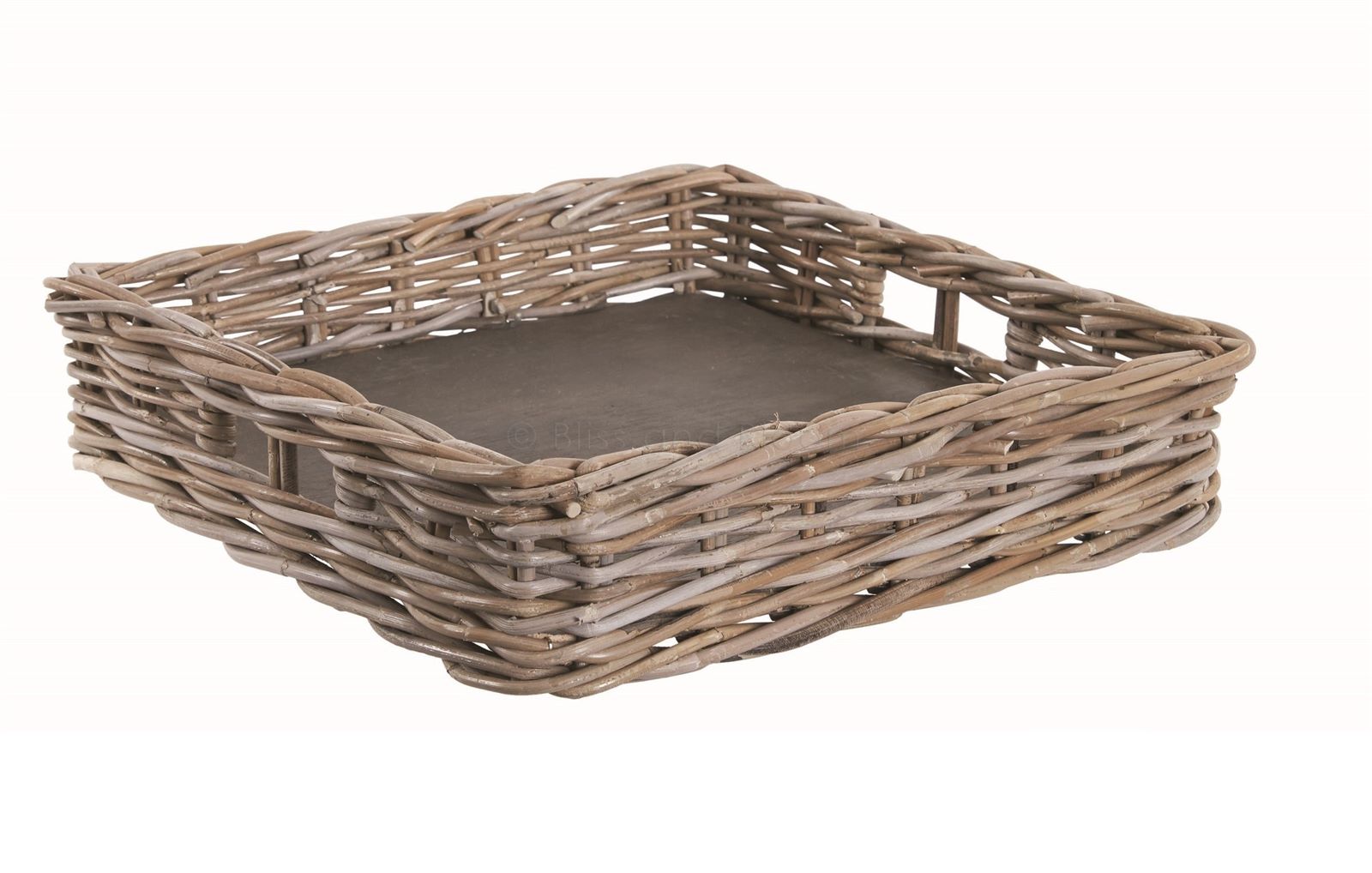 Grey Rattan Square Tray | Bliss and Bloom