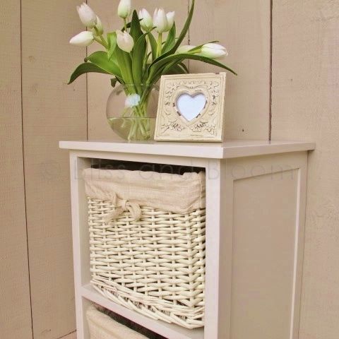 Cream 2 basket storage unit | Bliss and Bloom