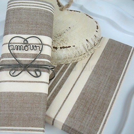 Linen & cream paper serviettes | Bliss and Bloom