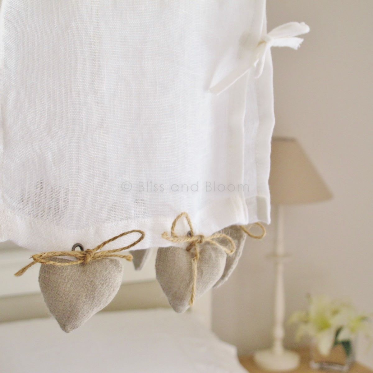 Linen hearts ceiling light shade | Bliss and Bloom