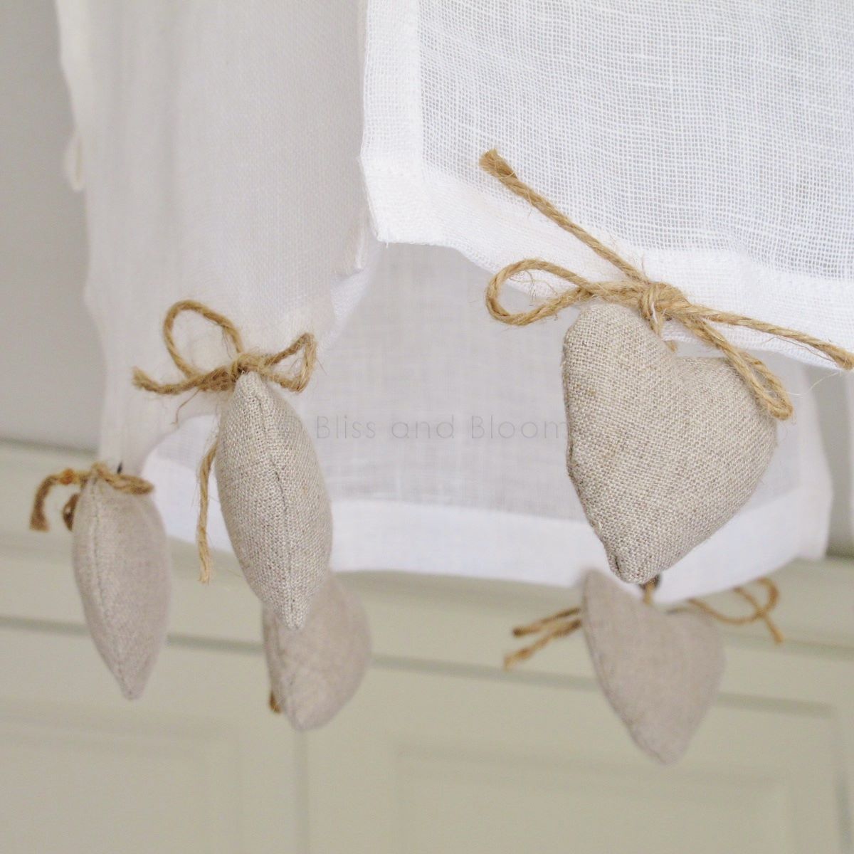 Linen hearts ceiling light shade | Bliss and Bloom