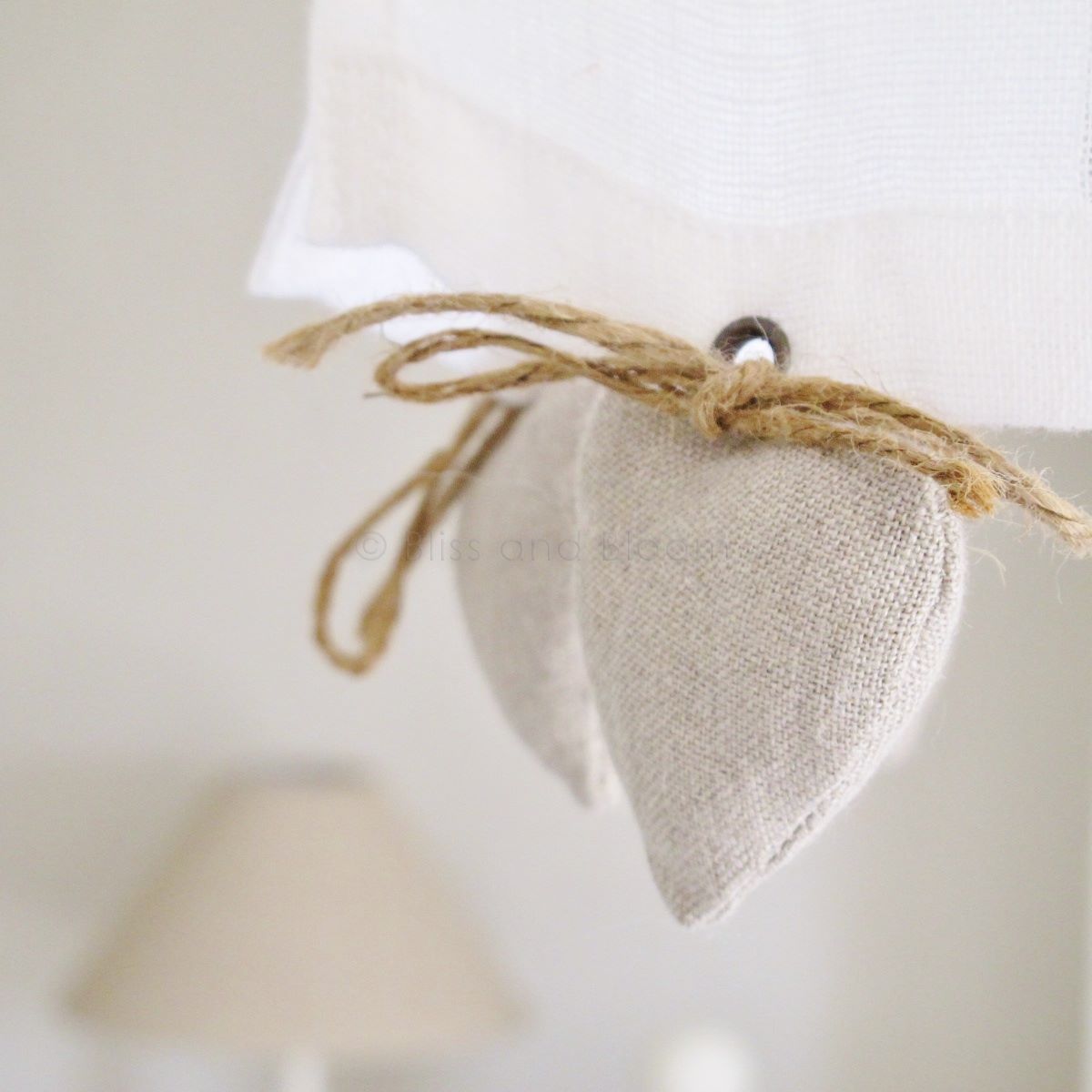 Linen hearts ceiling light shade | Bliss and Bloom