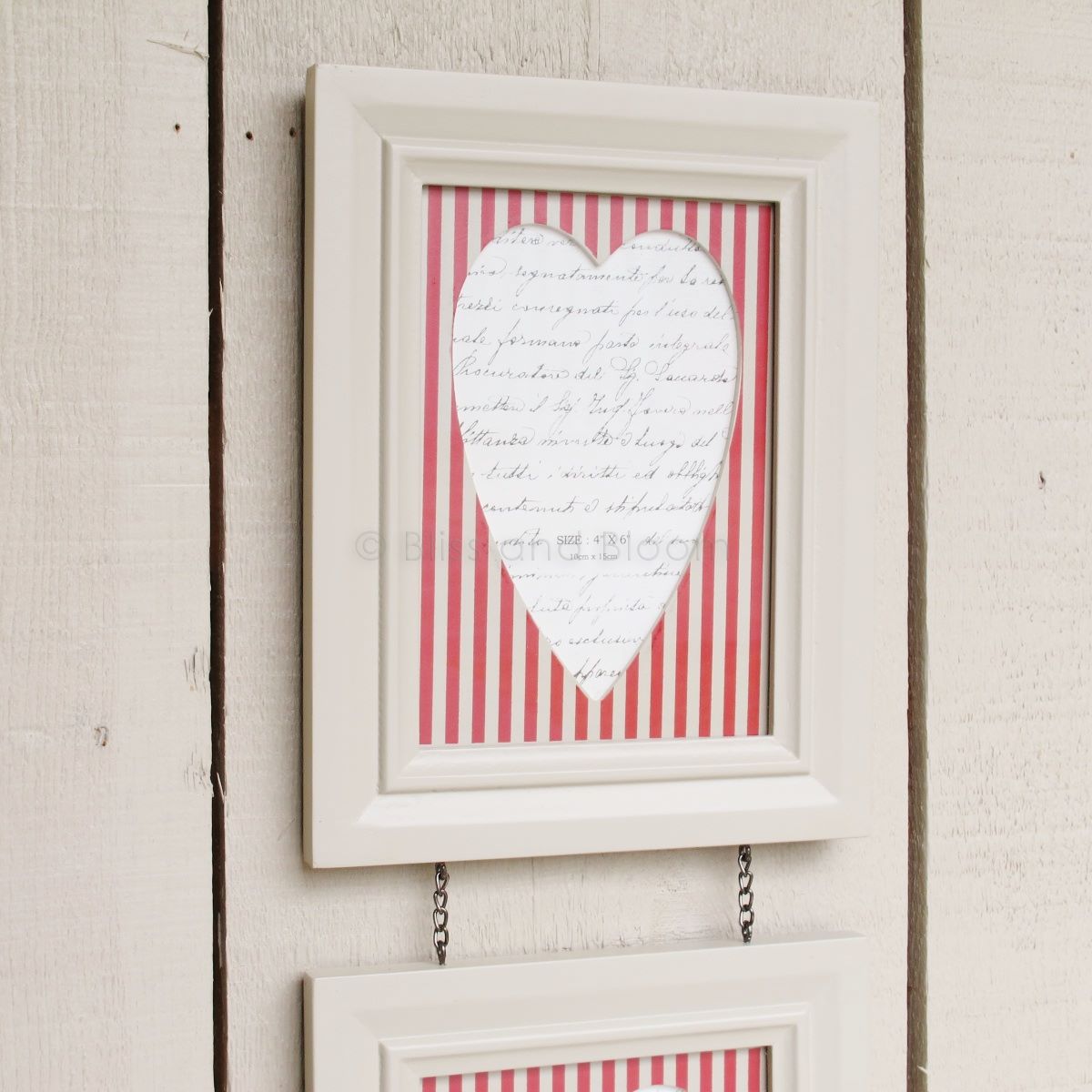 Red stripe triple picture frames | Bliss and Bloom Ltd