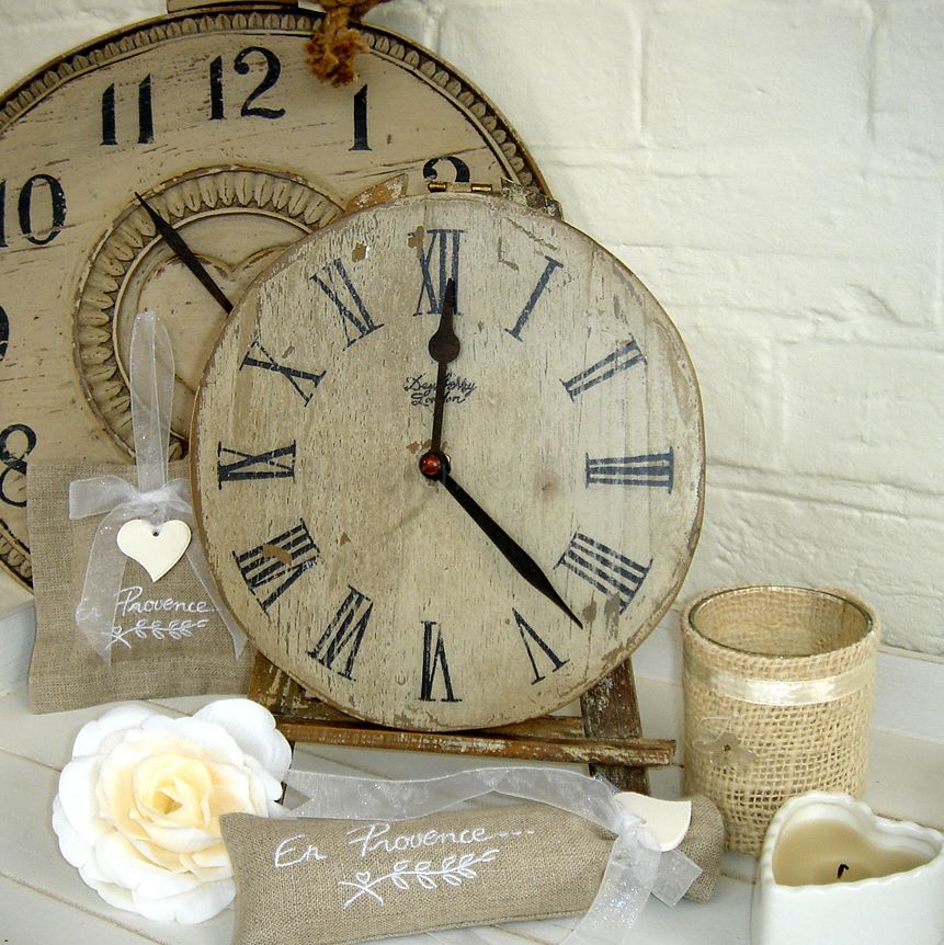 Wooden clock on a stand | Bliss and Bloom