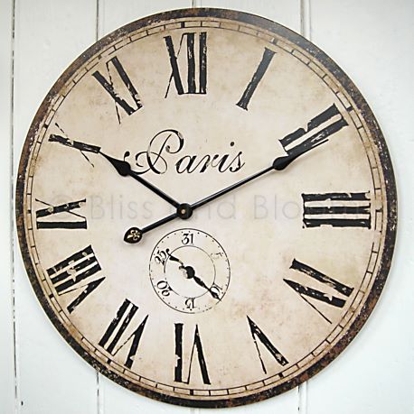 Large Paris wall clock | Bliss and Bloom Ltd