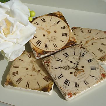 4 clock tile coasters | Bliss and Bloom