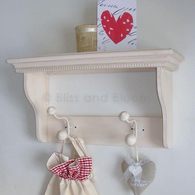 Cream shelf & 2 hooks | Bliss and Bloom