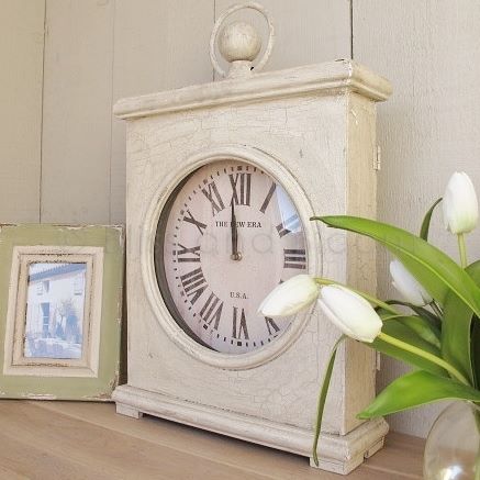 Large cream aged clock | Bliss and Bloom