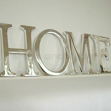 Silver coloured HOME letters | Bliss and Bloom