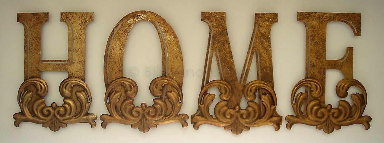 'HOME' gold hanging letters | Bliss and Bloom