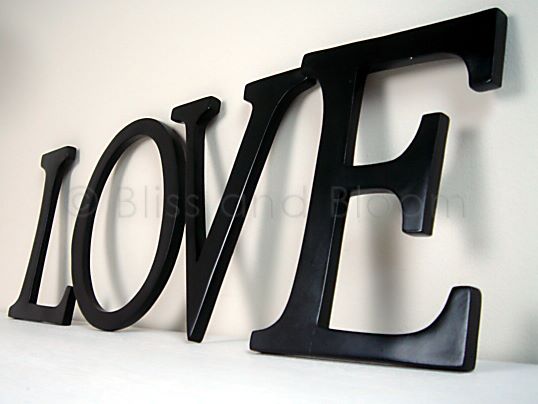 Black wall LOVE letters | Bliss and Bloom Ltd