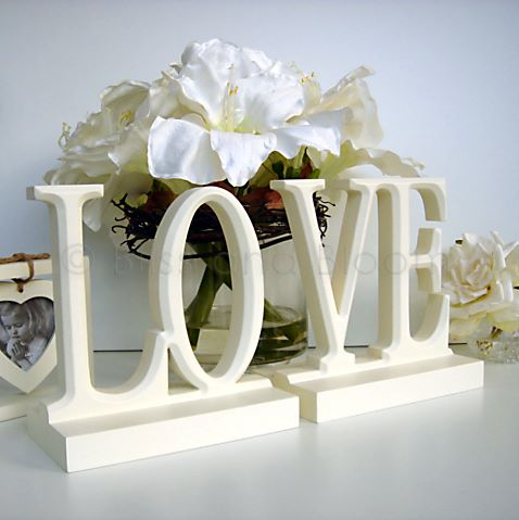 Cream LOVE bookends | Bliss and Bloom Ltd