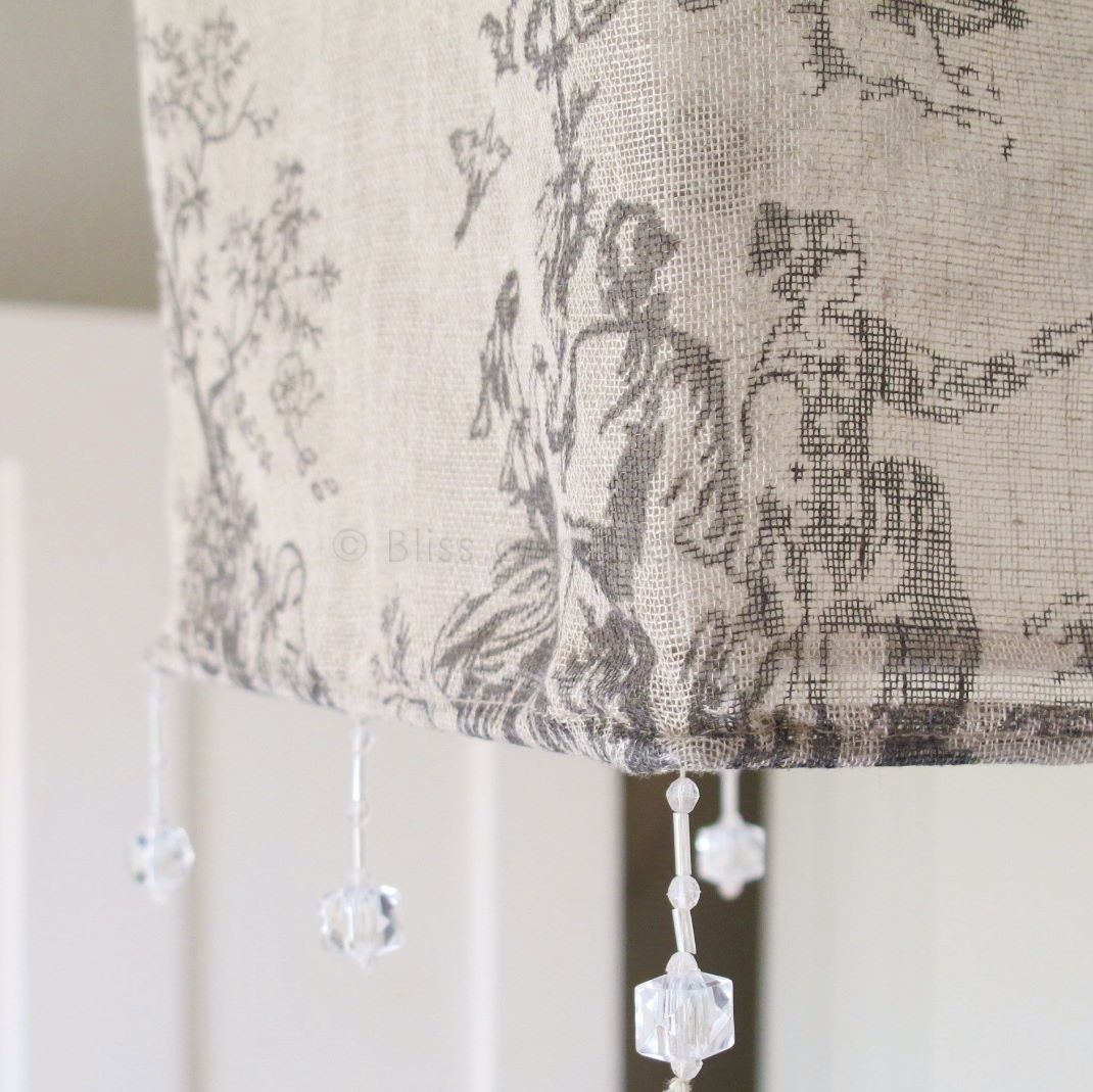 Toile linen ceiling light shade | Bliss and Bloom