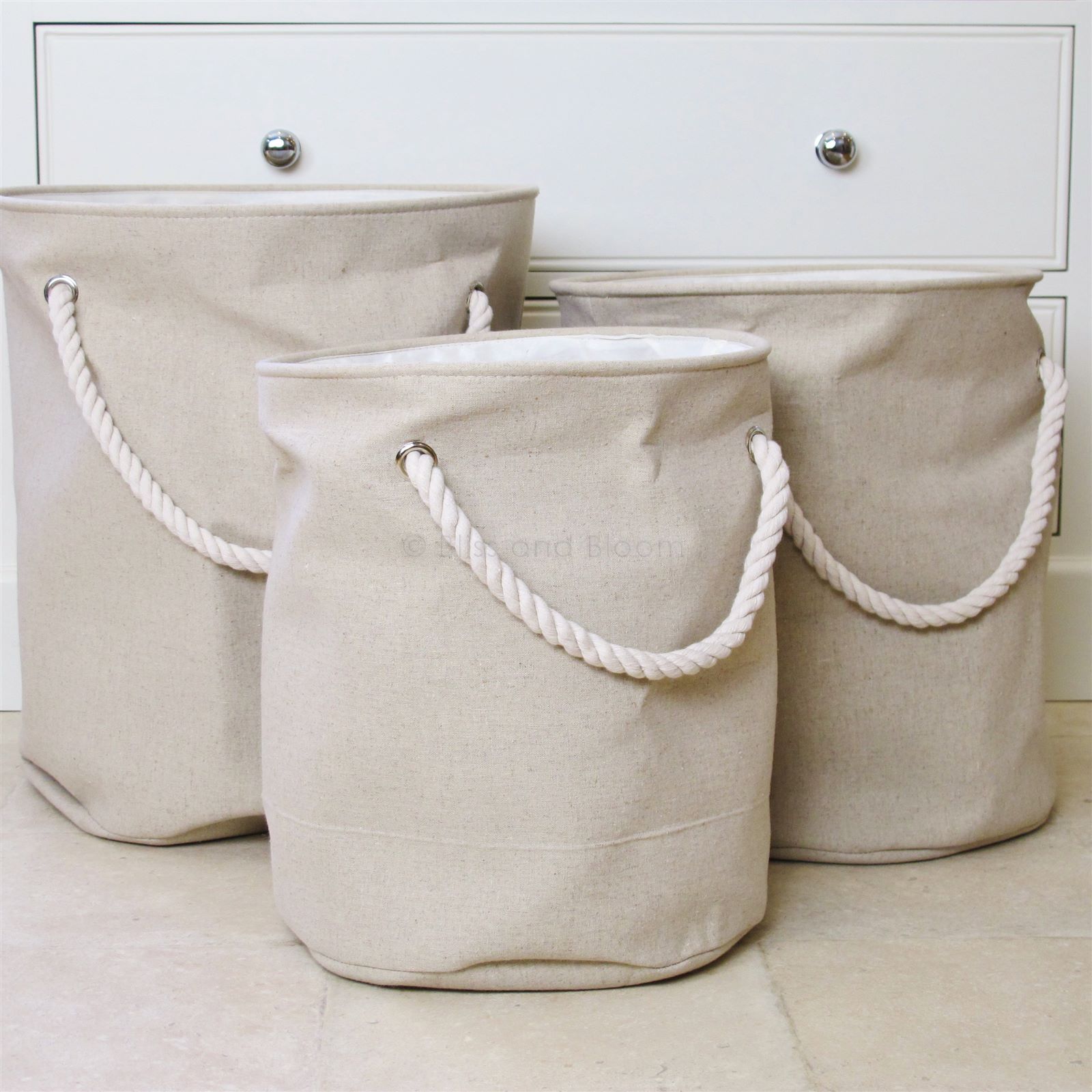 Linen laundry bin x 1 SECONDS | Bliss and Bloom