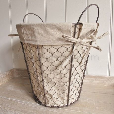 Linen & wire basket/bin | Bliss and Bloom