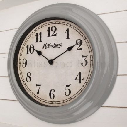 Grey vintage style wall clock | Bliss and Bloom